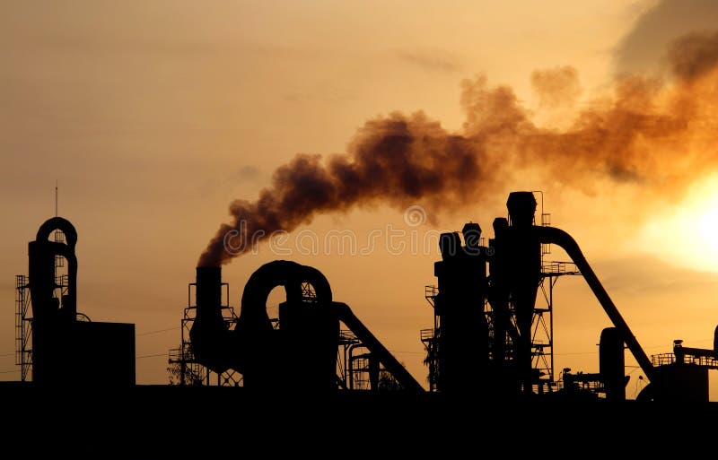 Factory smoke stock image. Image of sunset, smoke, factory - 90571185