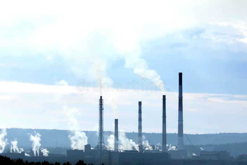 Factory with smokestacks stock image. Image of growth - 17959757