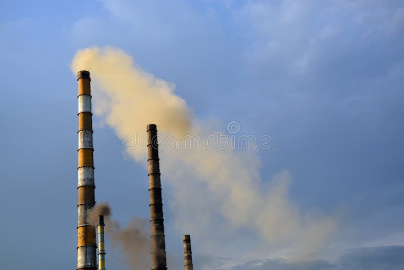 Factory smokestacks stock image. Image of smoke, thermal - 55056401