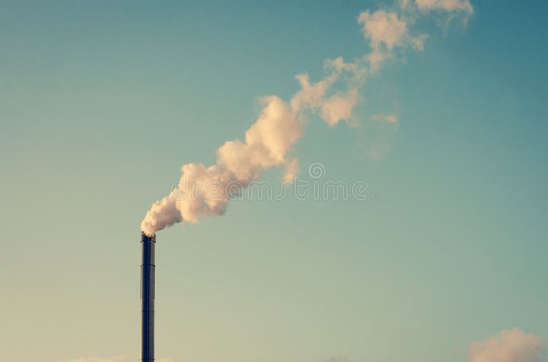 Factory with Smoking Chimney Stock Image - Image of emissions, exhaust ...