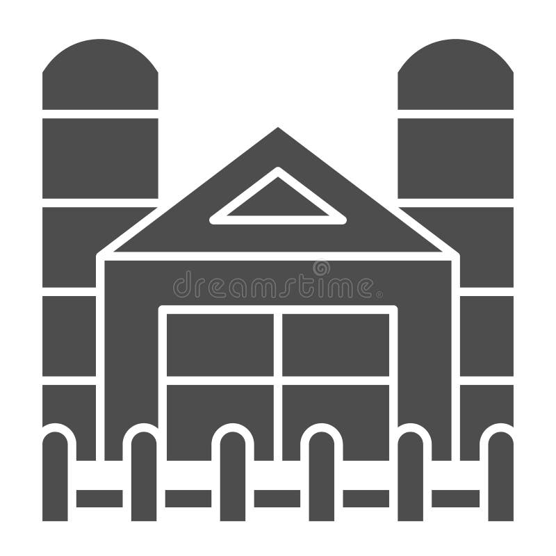 Factory Solid Icon. Farm Vector Illustration Isolated on White Stock ...