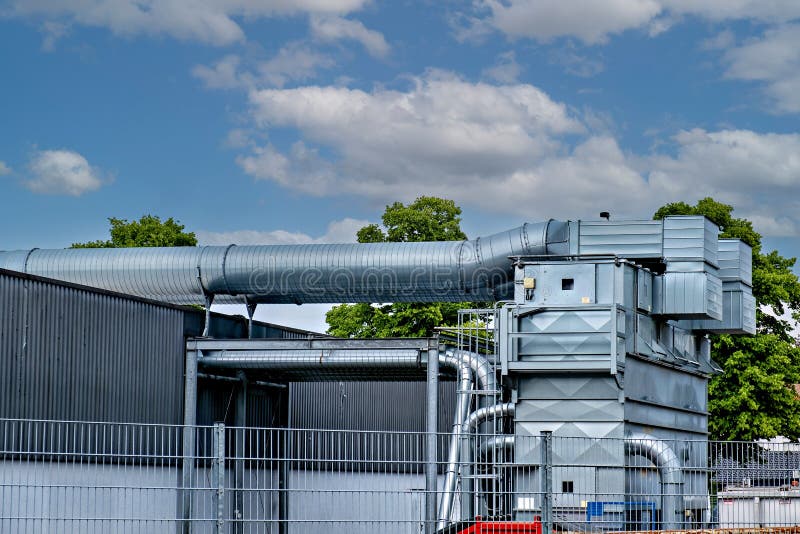 Factory Stainless Steel Duct Cleaning System Stock Photo - Image of ...