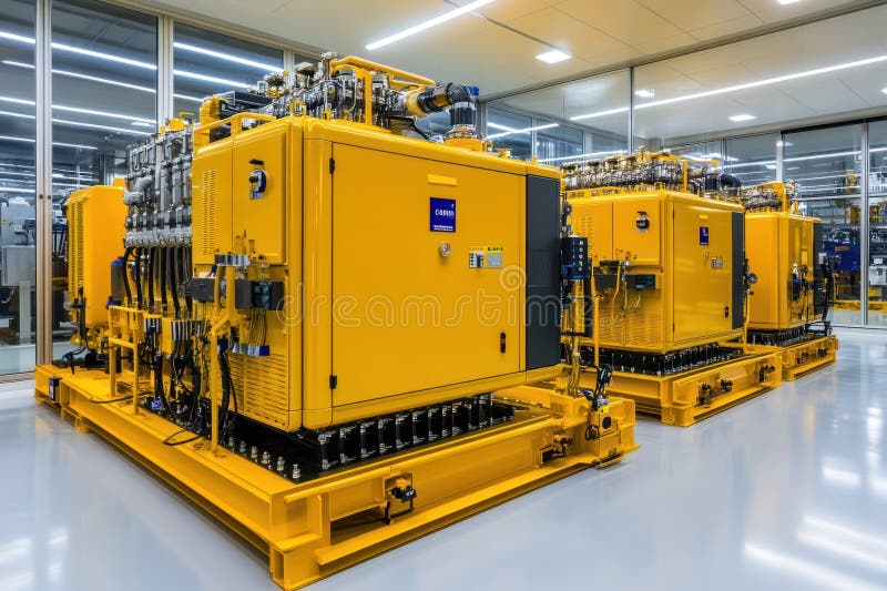 Factory Standby Generator Room with Two Diesel Generators for Power ...