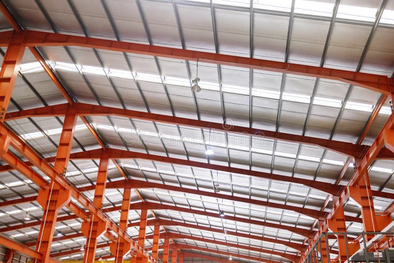 Factory Steel Roof Structure Ceiling Stock Photo - Image of business ...