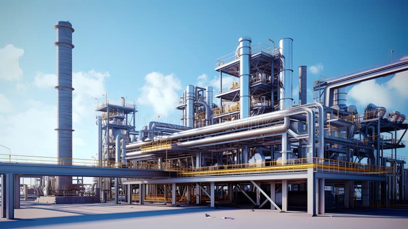 Factory Structures with External Flyover Stock Photo - Image of plant ...