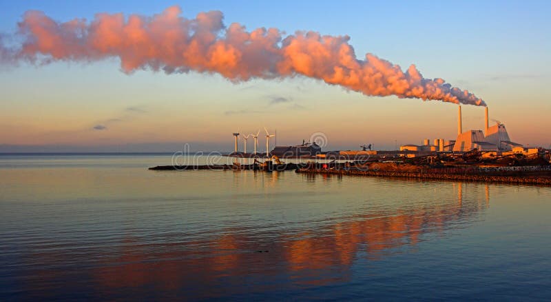 Factory in the sunrise stock photo. Image of pollute, water - 2170572