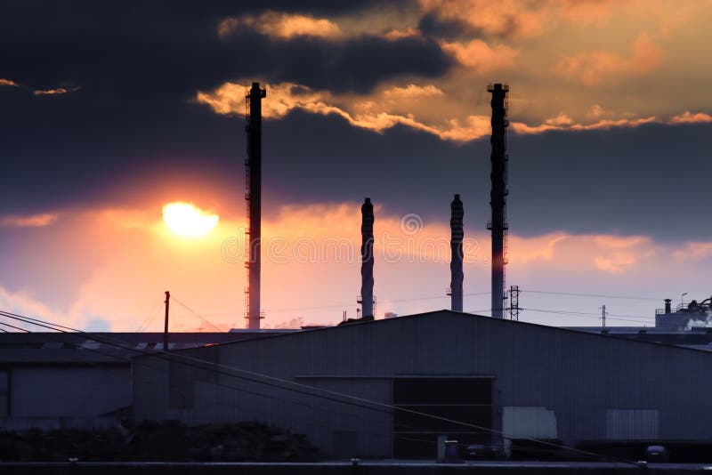 Factory and sunset stock photo. Image of growth, evening - 14688634