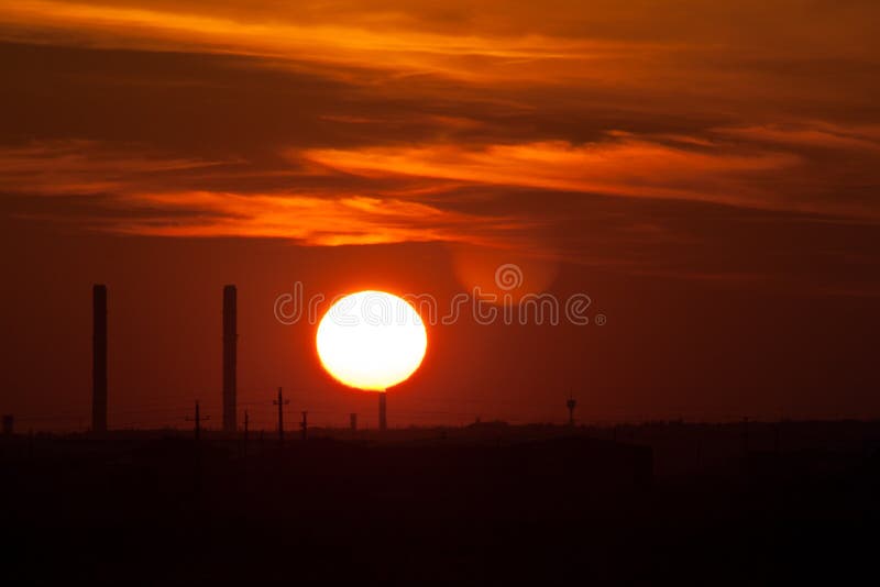 Factory in the sunset stock image. Image of factory, light - 26576229