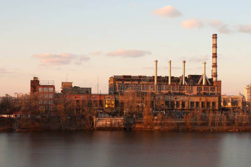 Factory at sunset stock image. Image of petrolium, light - 51085991