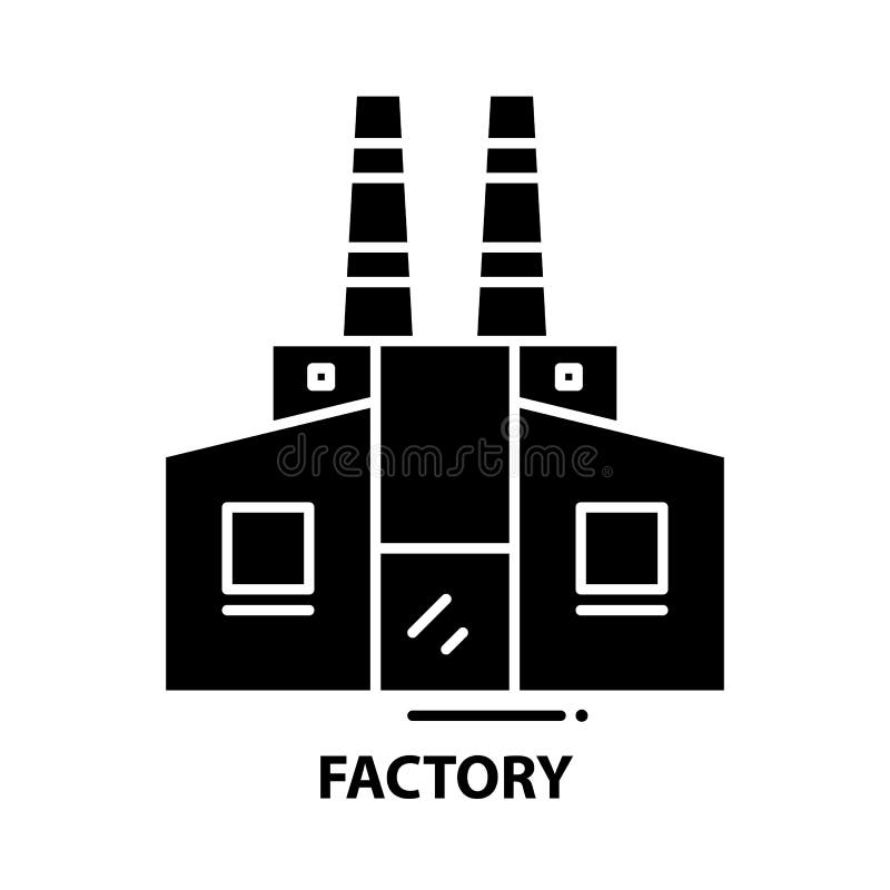 Factory Symbol Icon, Black Vector Sign with Editable Strokes, Concept ...