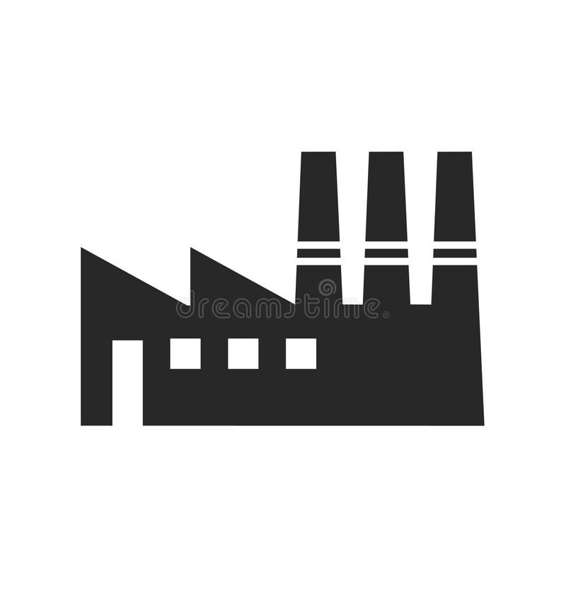 Classic Industrial Factory Logo Silhouette Stock Vector - Illustration ...
