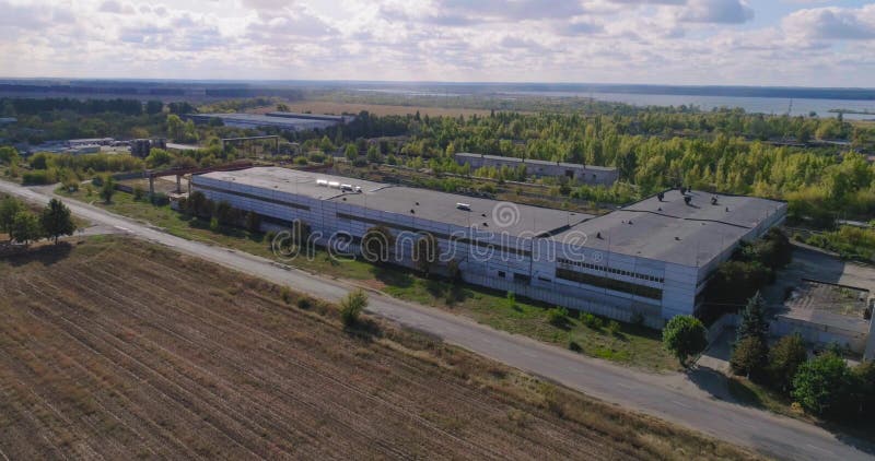 Factory Top View, Flying Around a Factory. Industrial Exterior of a ...