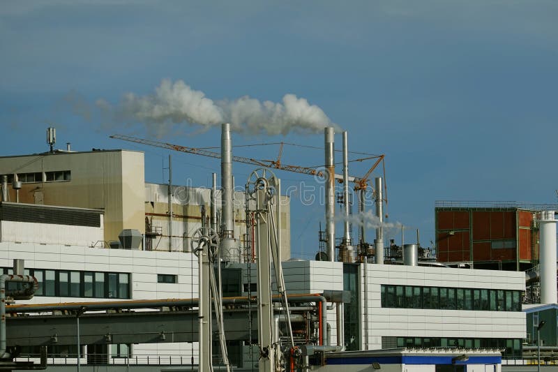 Factory with Tubes, Warehouses, Production Buildings Stock Image ...