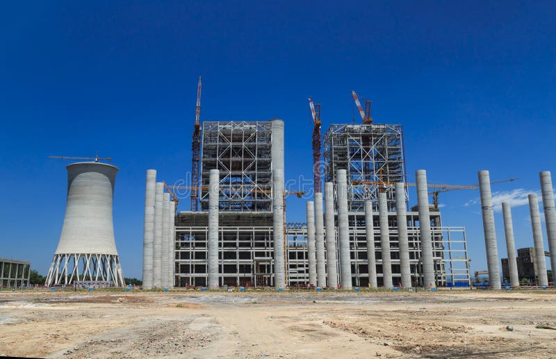 Factory under construction stock image. Image of ecology - 124872207