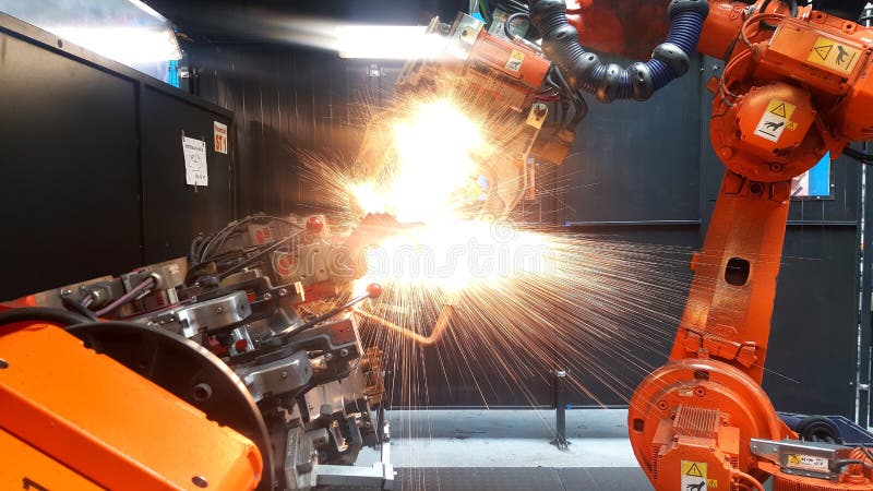 Factory Using Robotics To Make Car Parts Stock Image - Image of ...
