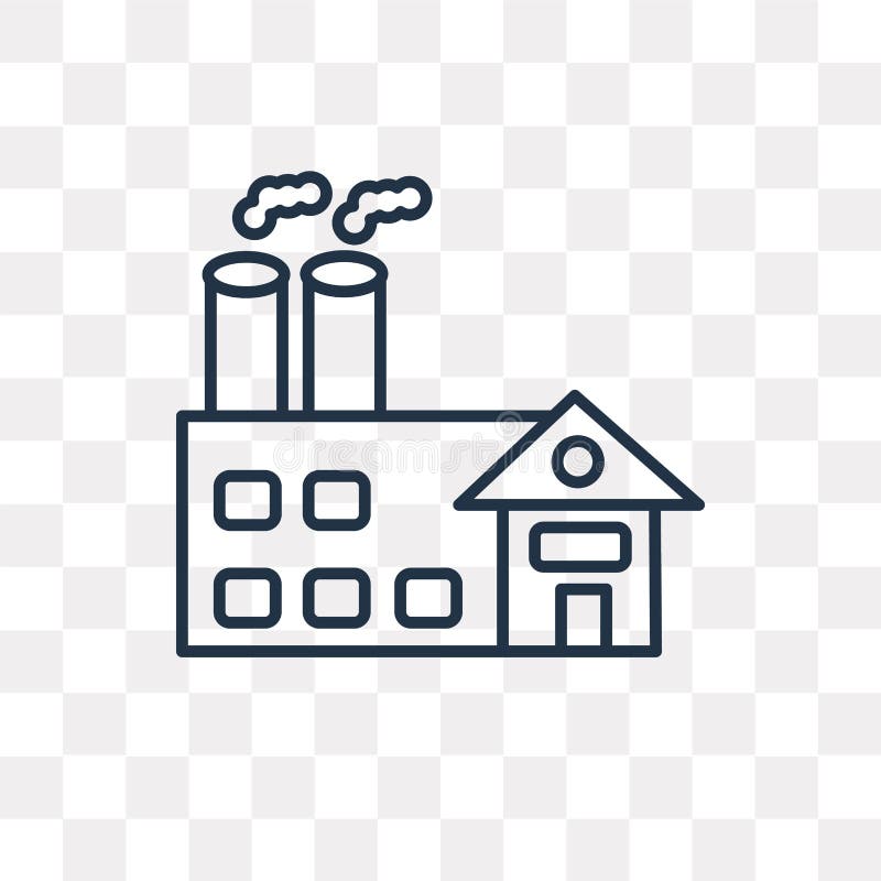 Factory Vector Icon Isolated on Transparent Background, Linear F Stock ...