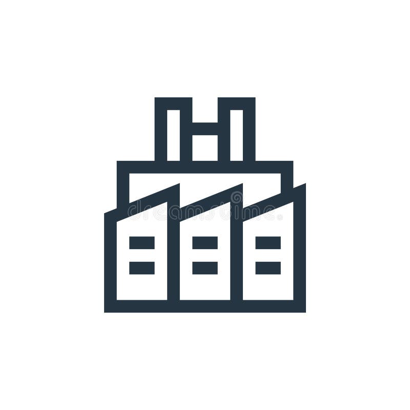 Factory Vector Icon Isolated On White Background. Outline, Thin Line ...