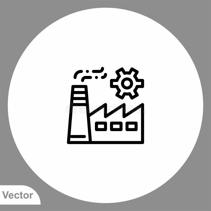Factory Vector Icon Sign Symbol Stock Vector - Illustration of modern ...