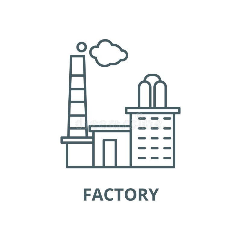 Factory Vector Line Icon, Linear Concept, Outline Sign, Symbol Stock ...