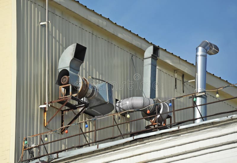 Factory ventilation system stock photo. Image of condition - 34622394