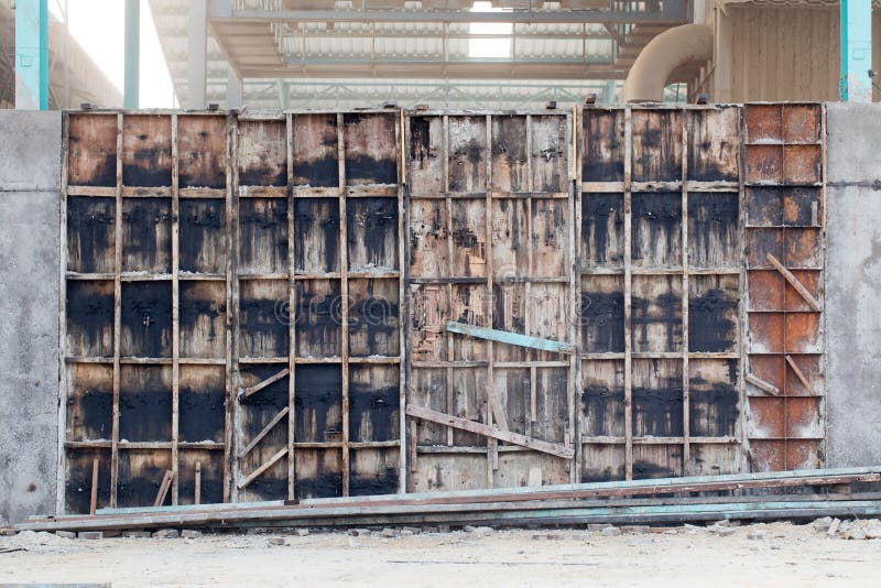 Factory Wall Under Construction Stock Photo - Image of flat, people ...