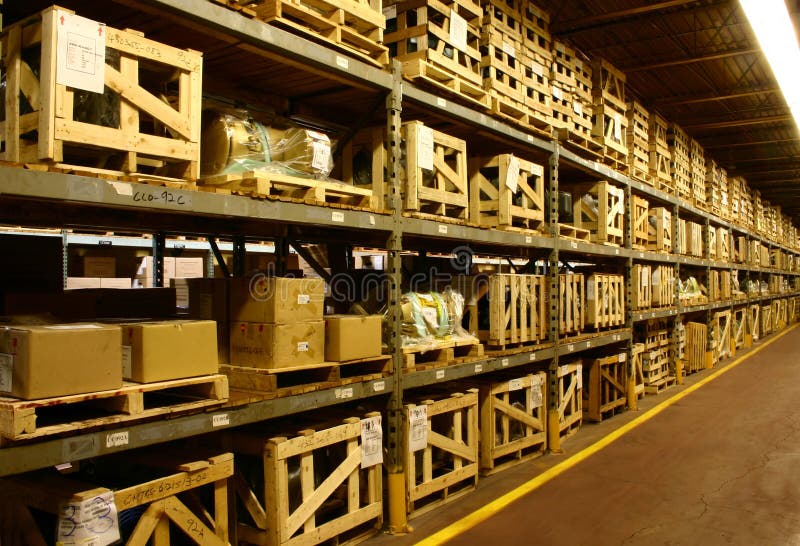 Factory Warehouse - Wide Angle View. Stock Image - Image of production ...