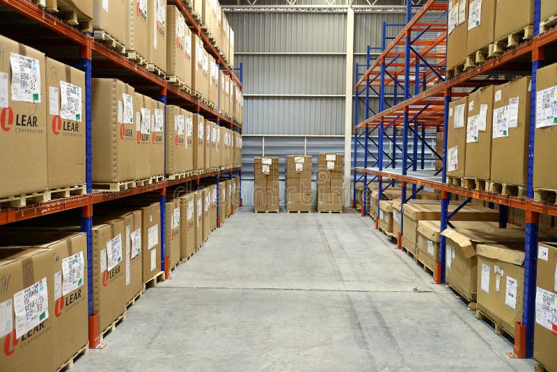 Material Boxes in Manufacturing Warehouse Editorial Stock Image - Image ...