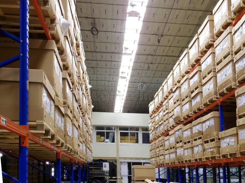 Factory Warehouse Shelf Keep Material. Editorial Image - Image of metal ...