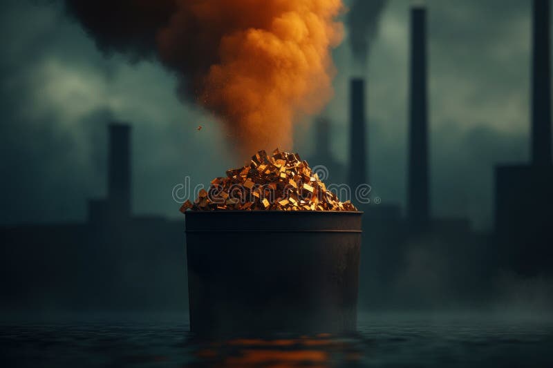 Factory Waste Being Dumped into a River, Emphasizing Environmental ...