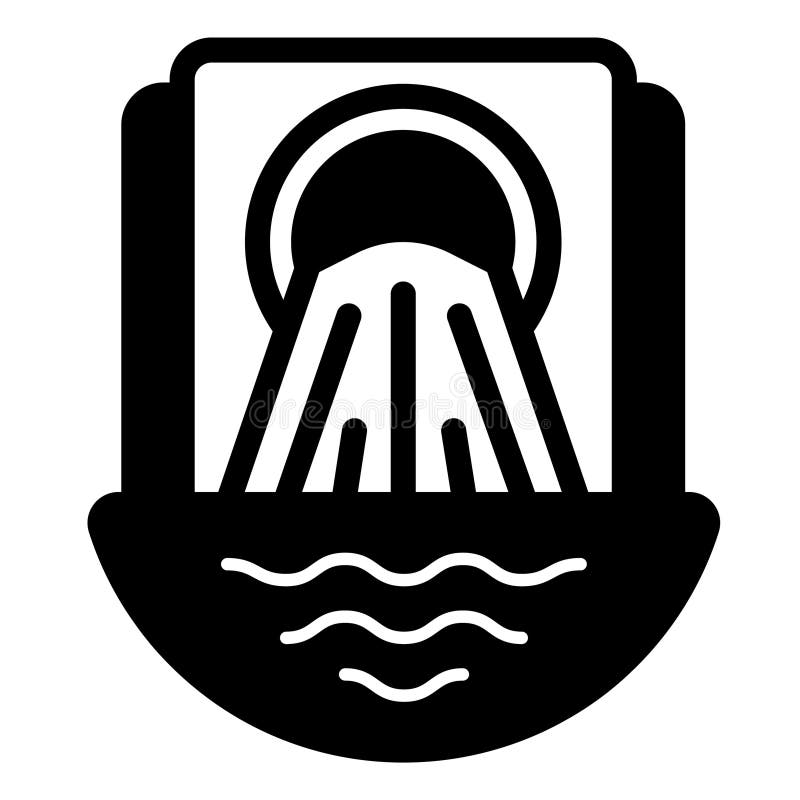 Factory Waste Drain Pipe and Dirty Water Solid Icon, Climate Change ...