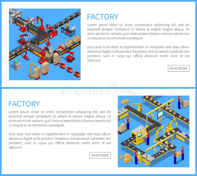 Factory Web Pages Collection Vector Illustration Stock Vector ...