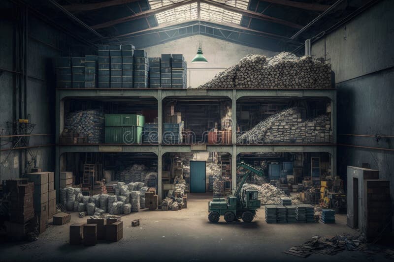 A Factory Where Materials are Sorted and Prepared for Reuse Stock ...