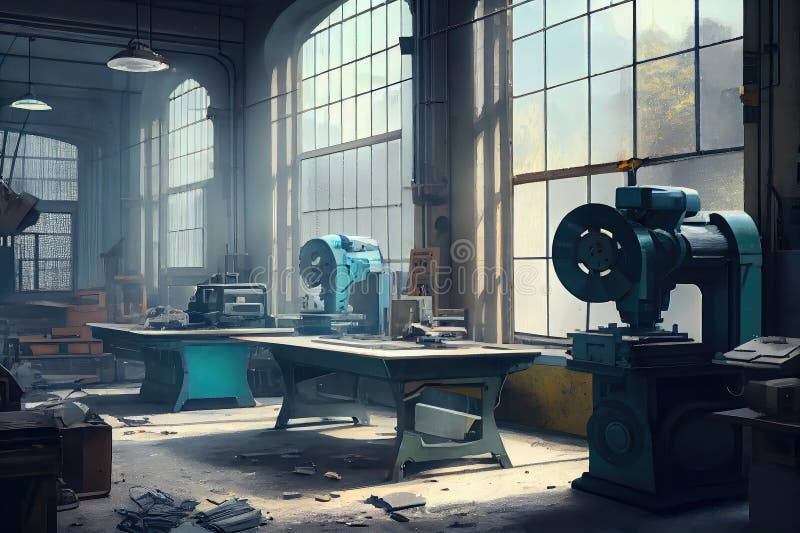 A Factory Where Plastic Windows are Made, with Machines and Tools in ...