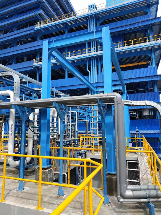 Factory wiht blue color stock photo. Image of iron, wiht - 203939724