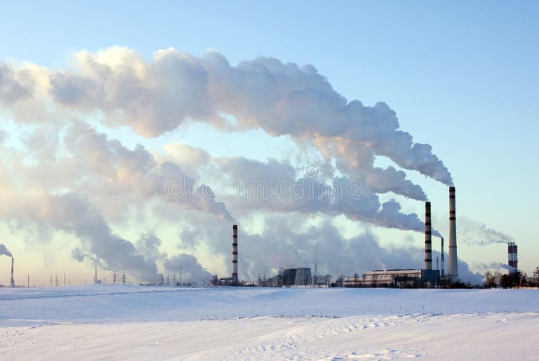 Factory in the winter stock photo. Image of factory, carbon - 12882316