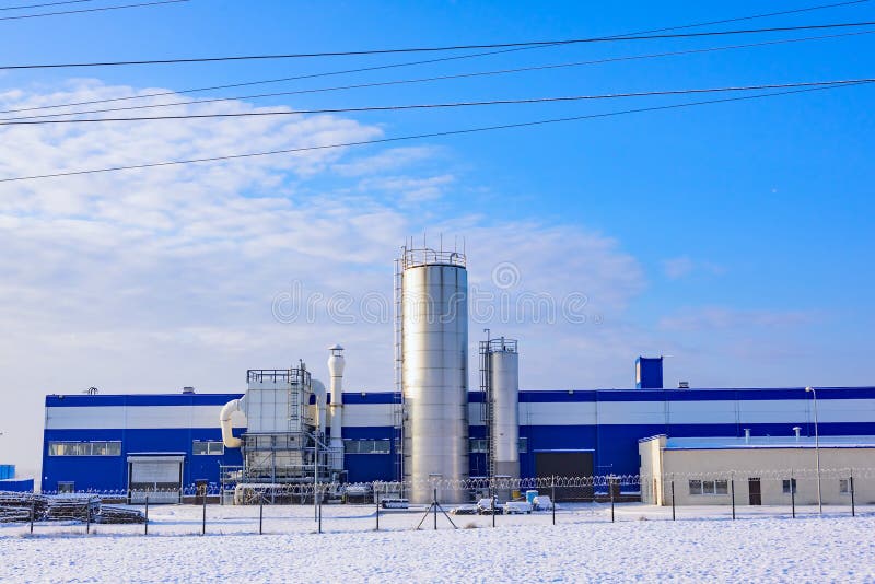 Factory winter snow stock image. Image of equipment, pipeline - 65031529
