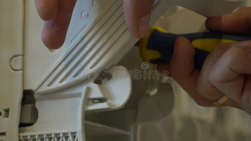 Assembly of an Electrical Panel at a Factory, Electrician at Work Stock ...