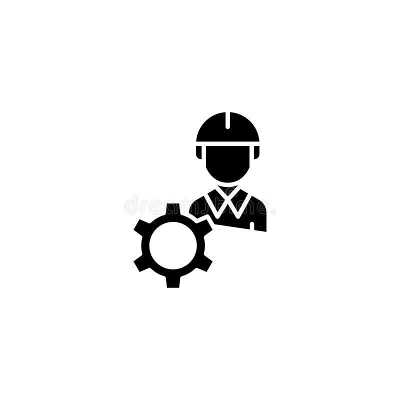 Factory Worker Linear Icon Concept. Factory Worker Line Vector Sign ...