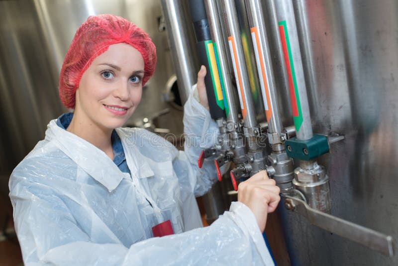 Factory Worker Check and Count Product Stock Photo - Image of inventory ...