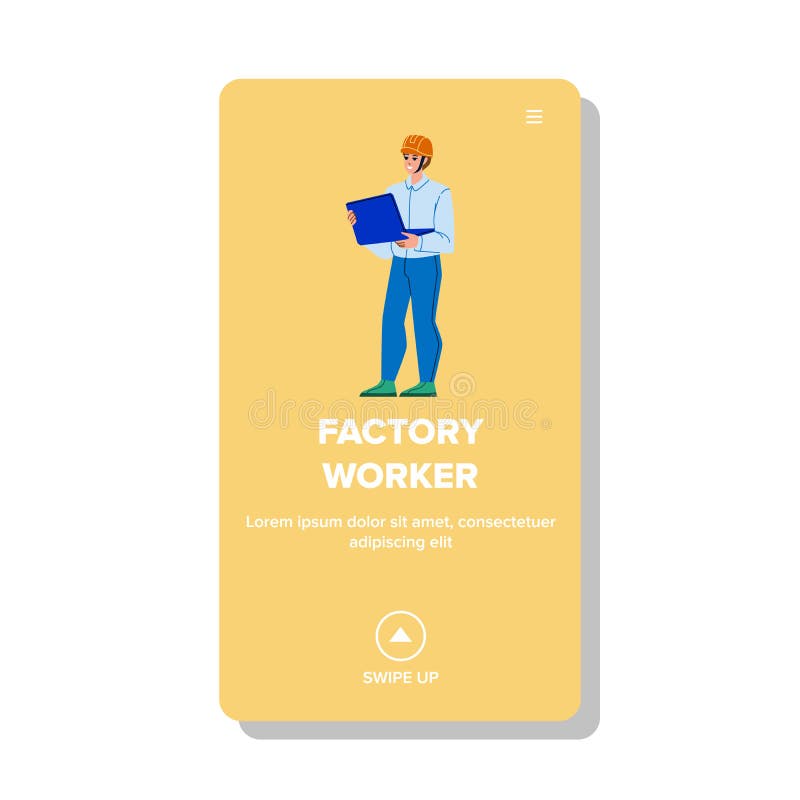 Factory Worker Check Manufacturing Process Vector Stock Vector ...