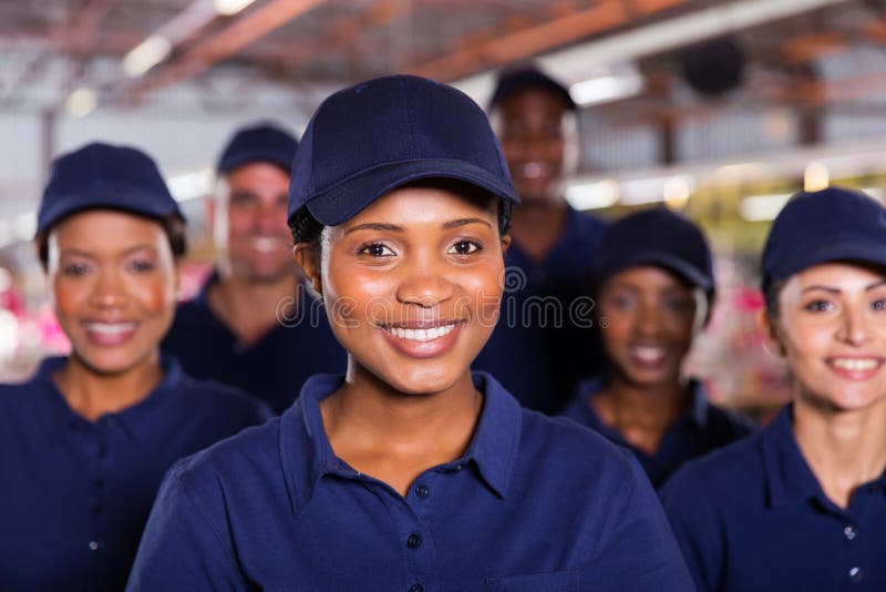 Happy factory workers stock image. Image of american - 45444487