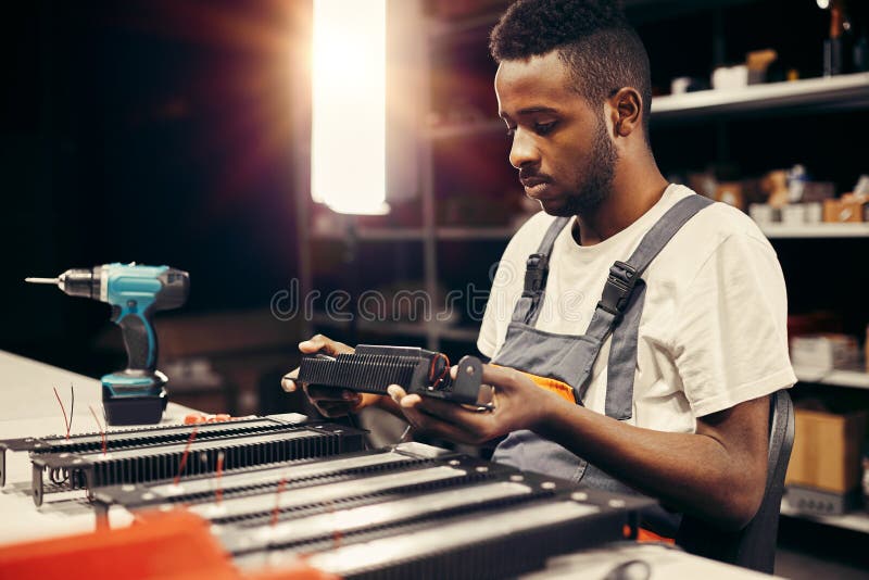 Factory Worker Doing Quality Control at the Production Line Stock Photo ...