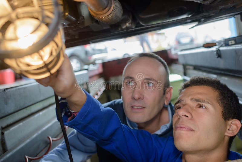 Factory Worker Fixing Light Bulp Stock Image - Image of safety ...