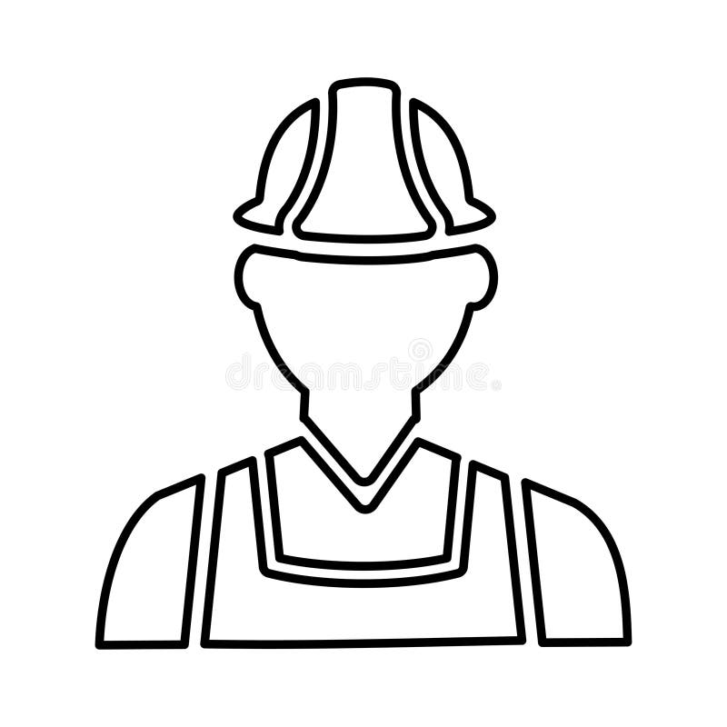 Factory Worker Icon in Outline Style Stock Illustration - Illustration ...