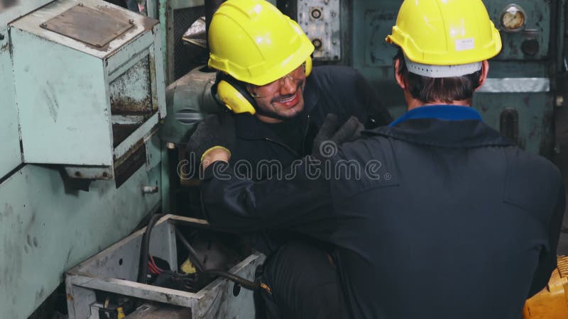 Worker Accident in Construction Site Injury with Leg and Colleague Call ...