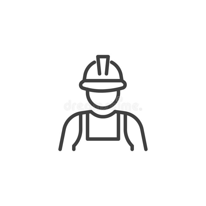 Factory Worker line icon stock illustration. Illustration of outline ...