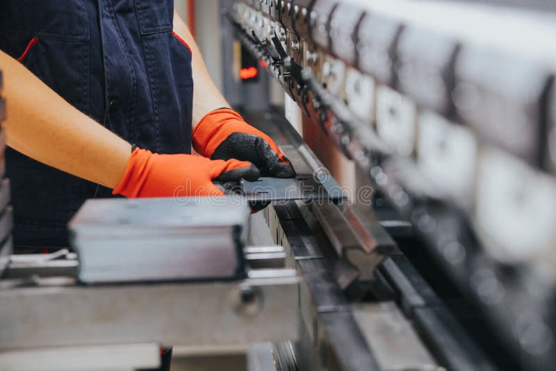 Factory Worker Making Metal Details, Close-up Stock Image - Image of ...