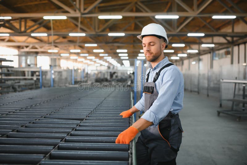 Factory Worker. Man Working on the Production Line. Stock Photo - Image ...