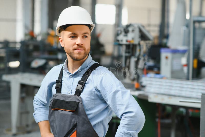 Factory Worker. Man Working on the Production Line. Stock Image - Image ...