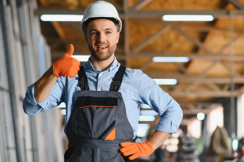 Factory Worker. Man Working on the Production Line. Stock Image - Image ...